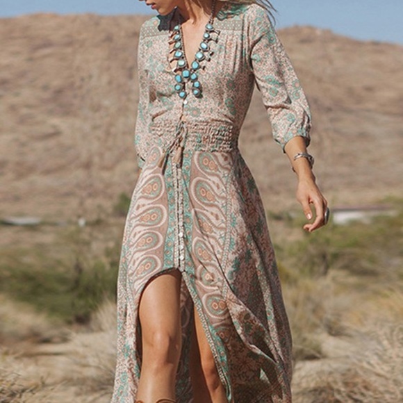 Dresses | Gorgeous Boho Button Front Maxi | Poshmark